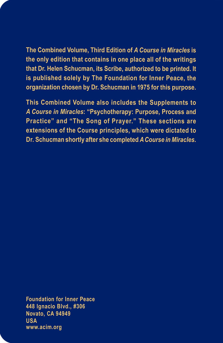 A Course in Miracles Softcover from Foundation for Inner Peace – ACIM ...